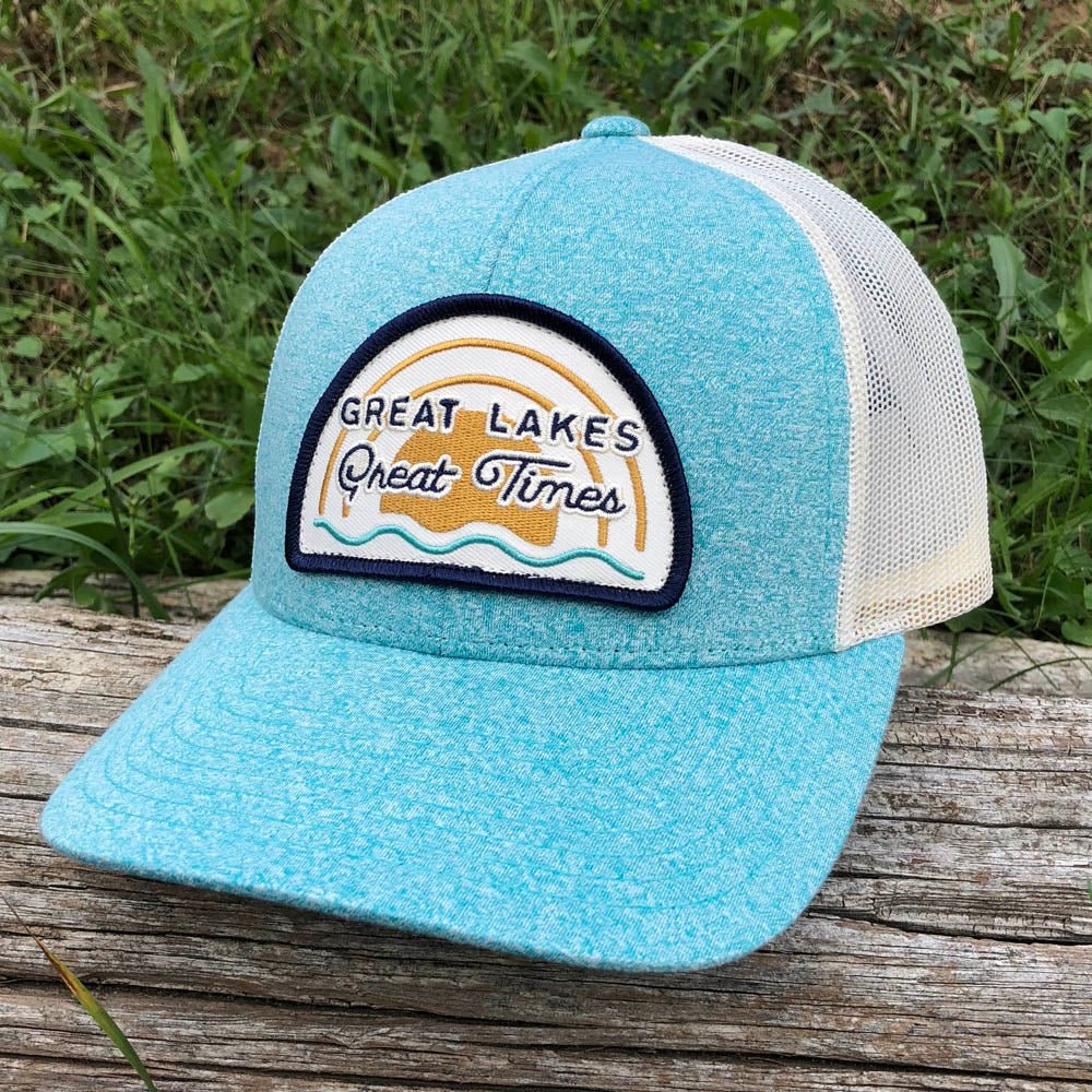 Hat - Michigan Great Lakes Great Times Snapback - H. Green Teal/Birch ...