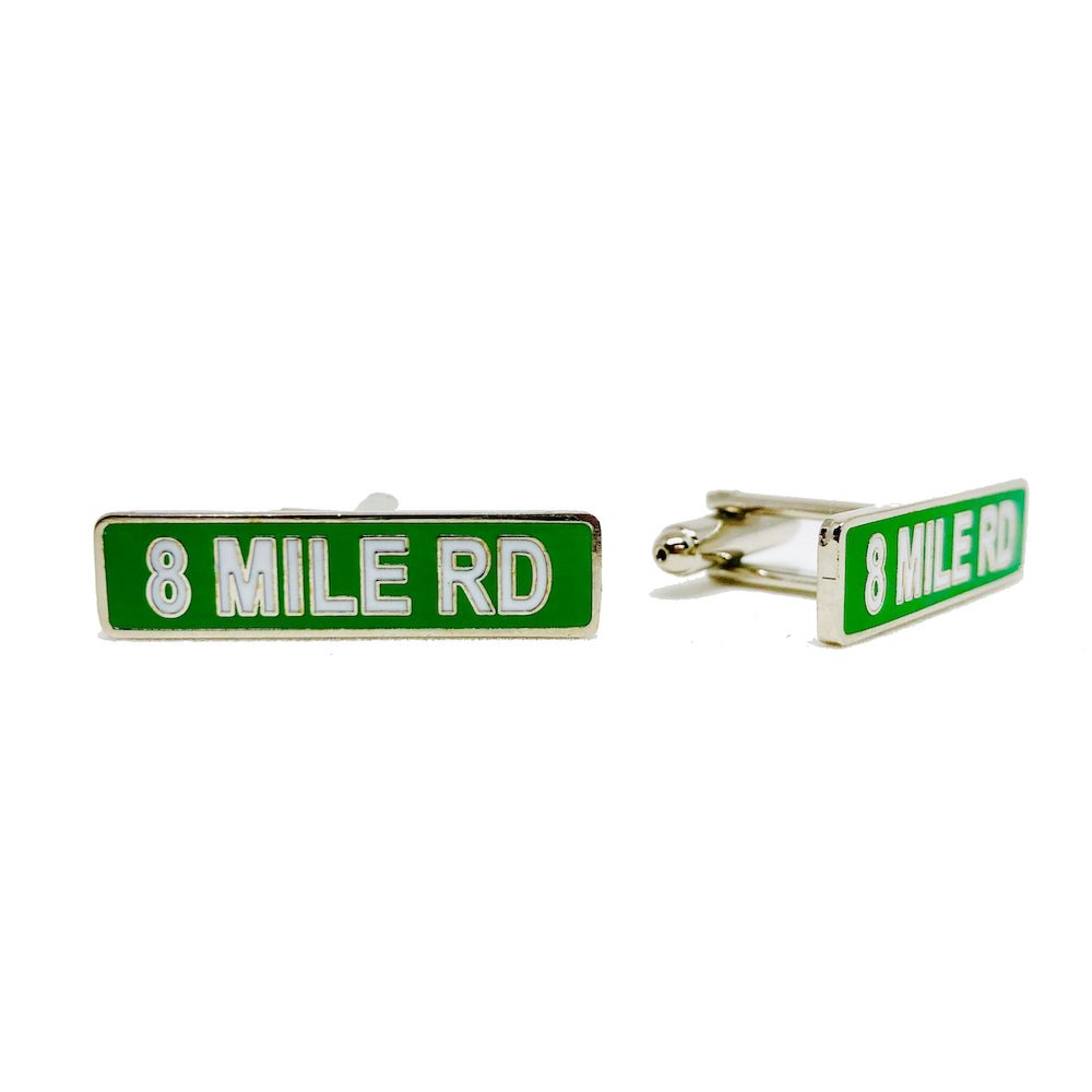 Cufflinks - Detroit 8 Mile Road Street Sign – Detroit Can Company