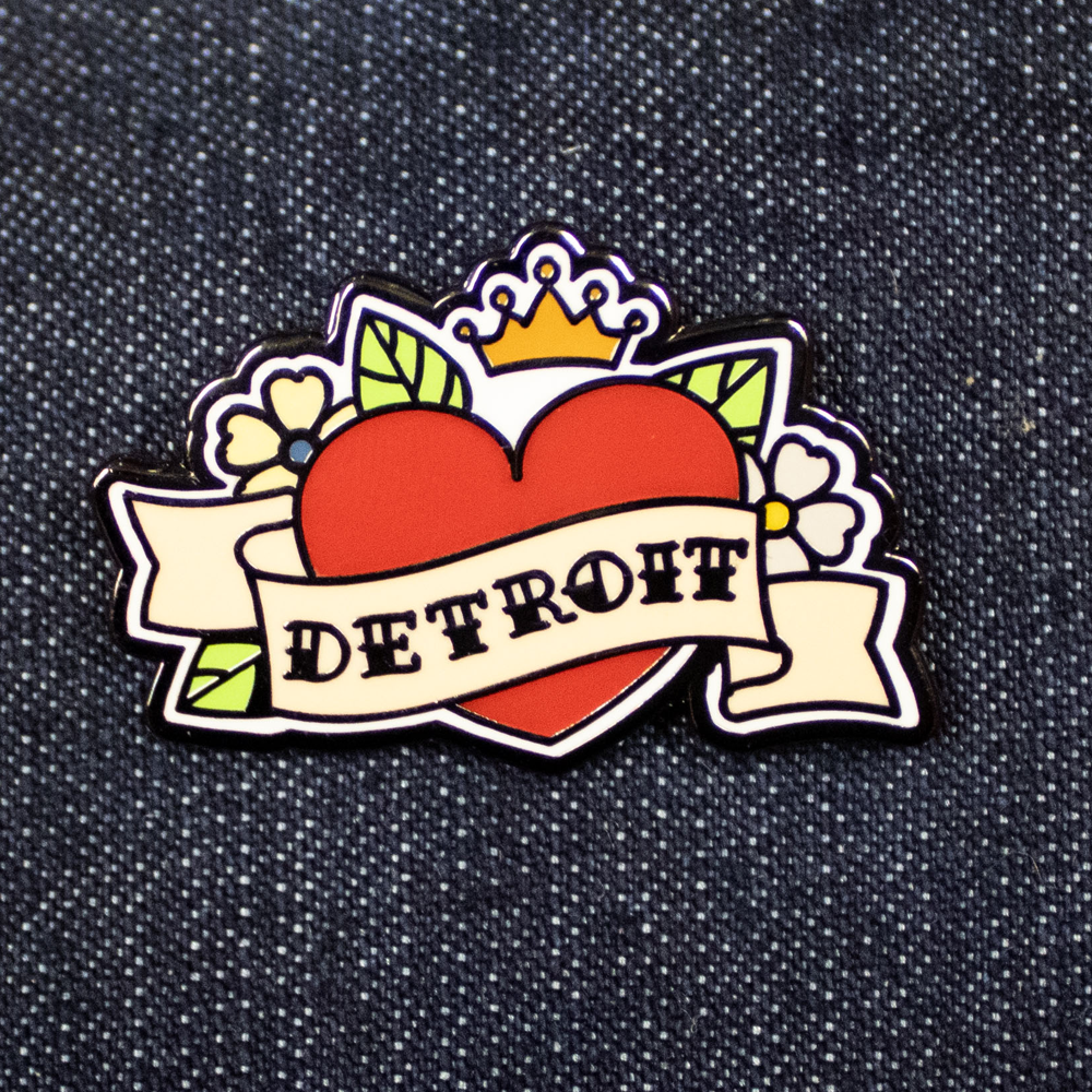 Enamel Pin - Detroit Heart Tattoo – Detroit Can Company