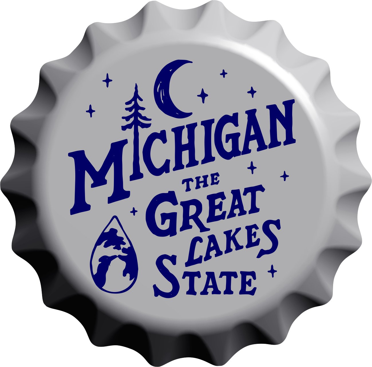 Metal Sign - Michigan Vintage 3D Bottle Cap – Detroit Can Company