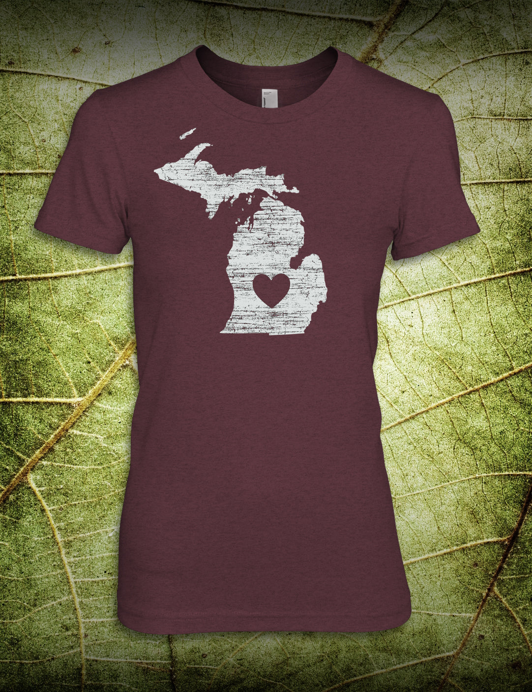Heart - Women's - Heather Maroon – Detroit Can Company