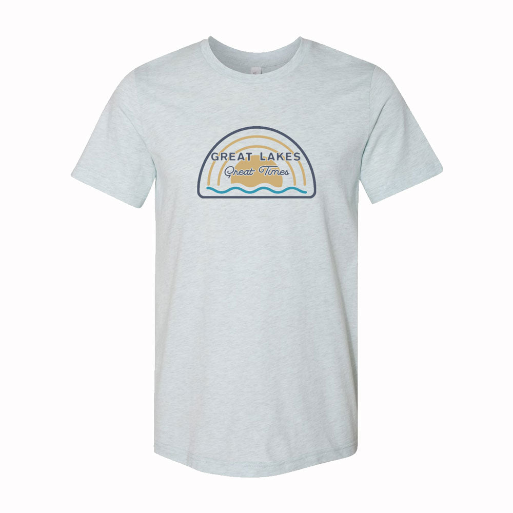 Mens Michigan Great Lakes Great Times T-shirt (Heather Ice Blue)-FINAL ...