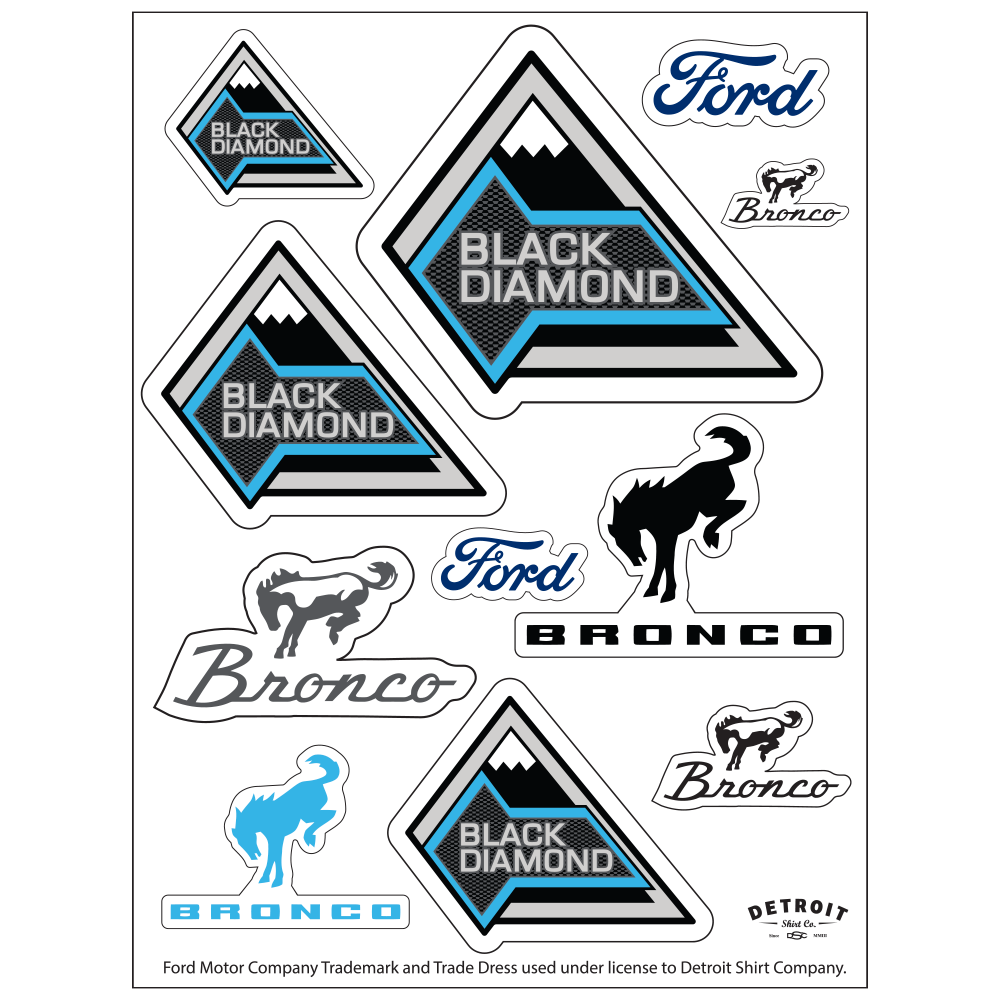 Sticker - Ford Bronco Black Diamond - Sheet – Detroit Can Company