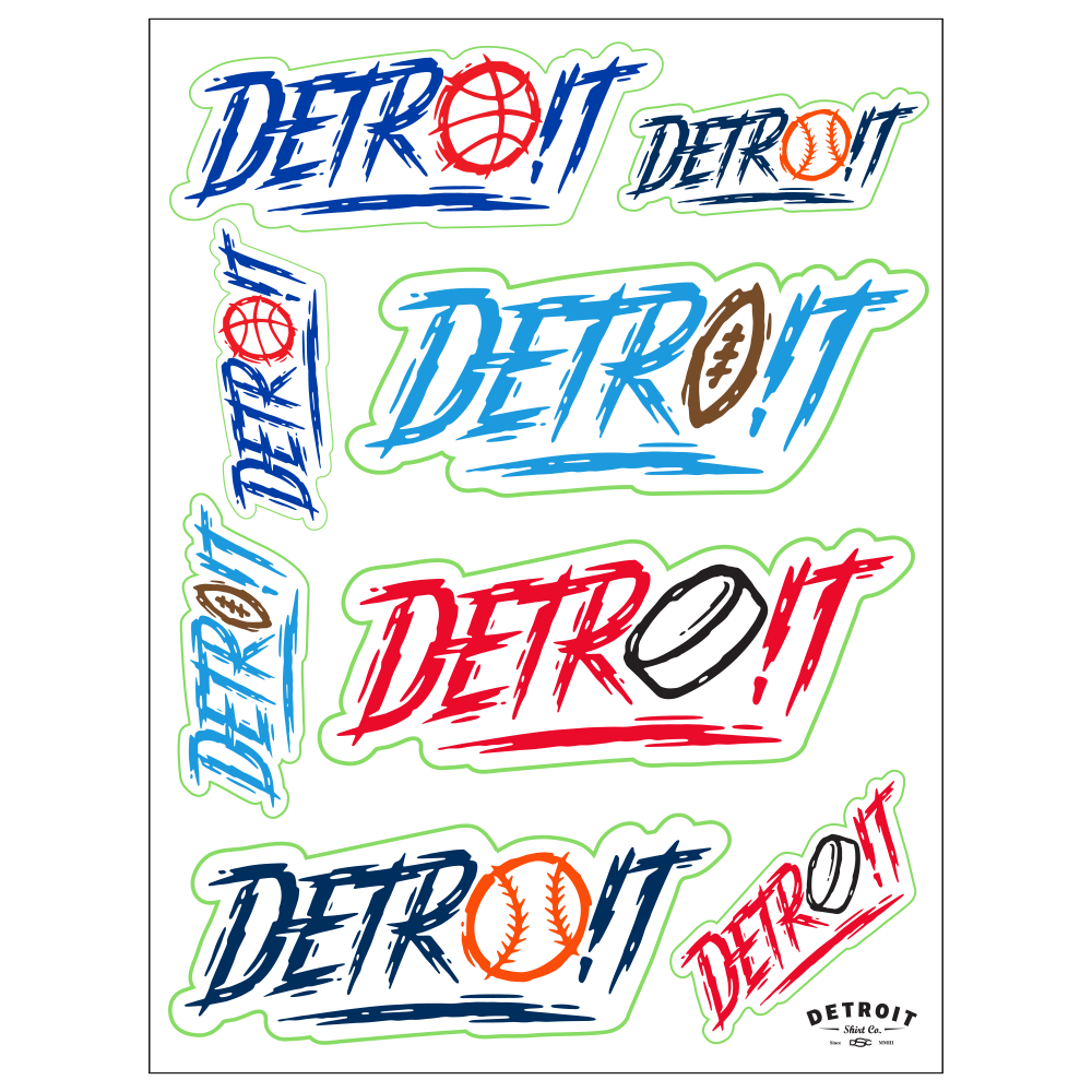 Sticker - Detroit Score Assorted - Sheet – Detroit Can Company